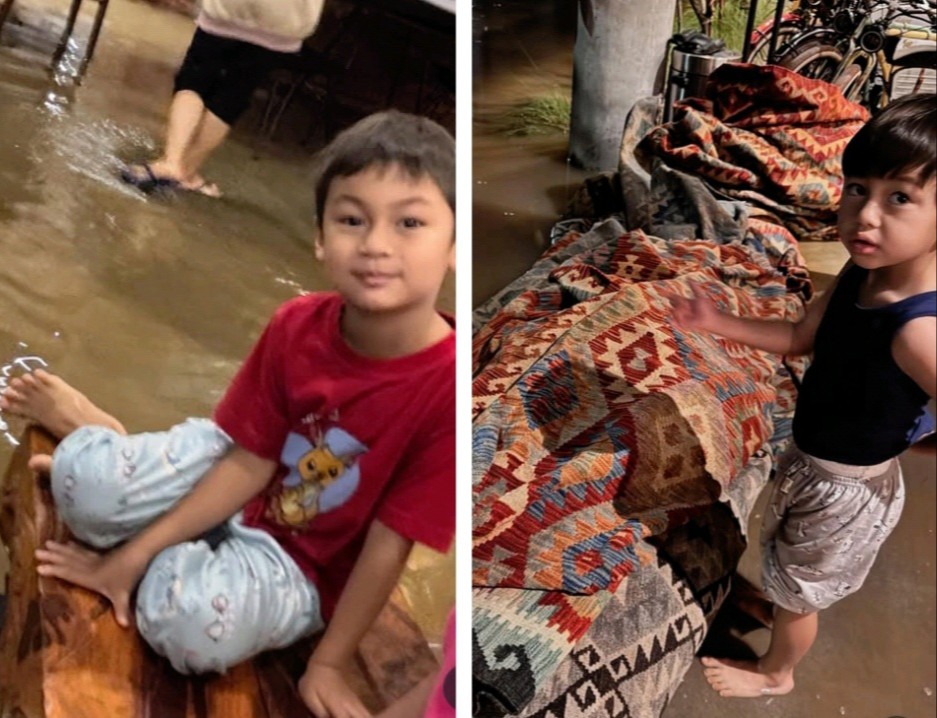 Chill dan Full Senyum, Kala Anak Baim Wong Kebanjiran Pertama Kali ...