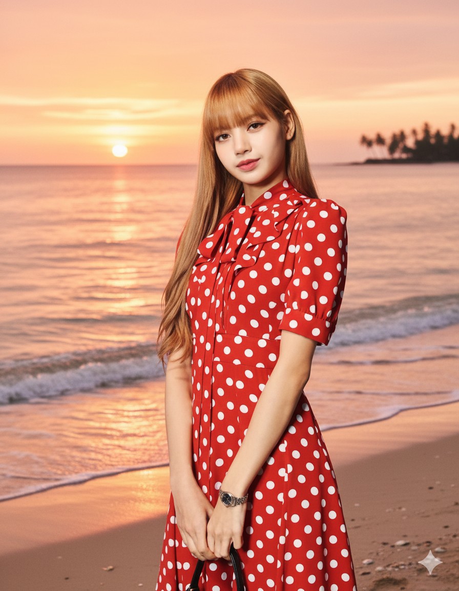 Edit Foto Sedang Menikmati Sunset di Pantai Pakai Prompt Gemini AI ...
