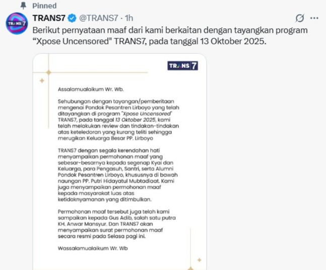 Maaf Trans7 Usai Tagar Boikot Viral, Keteledoran Program Xpose Picu ...