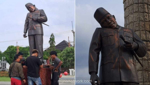 Dampak Angin Kencang dan Tenda Roboh di Alun-Alun Indramayu, Patung ...